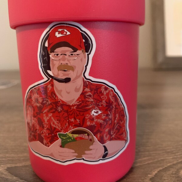 ANDY REID Kansas City Chiefs Sticker Weatherproof Vinyl Hydroflask ...