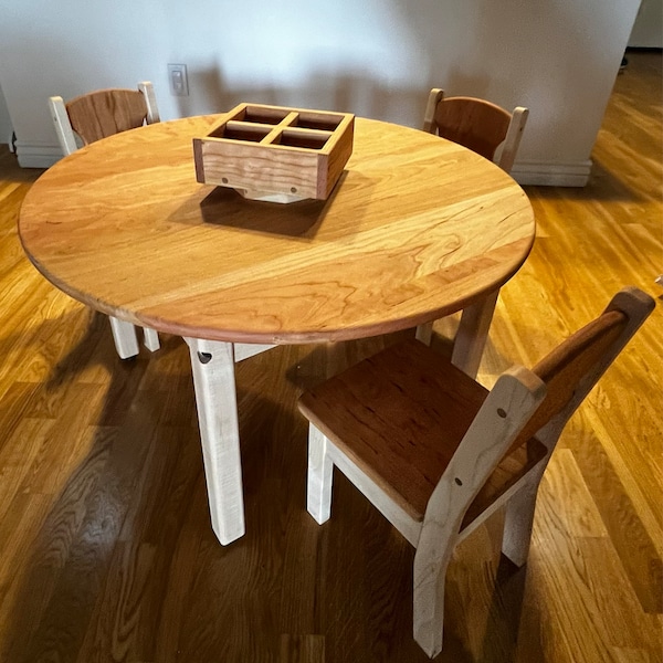 Table Top Art Caddy / Lazy Susan - Cherry or Maple Wood With Removable ...