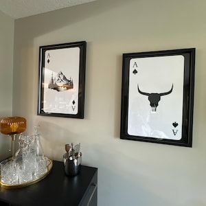 Bull Skull Wall Art, Ace of Spades Print, Western Art Print ...