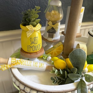 Lemon Tiered Tray Decor, Summer Tiered Tray Decor, Mini Jar for Tiered ...