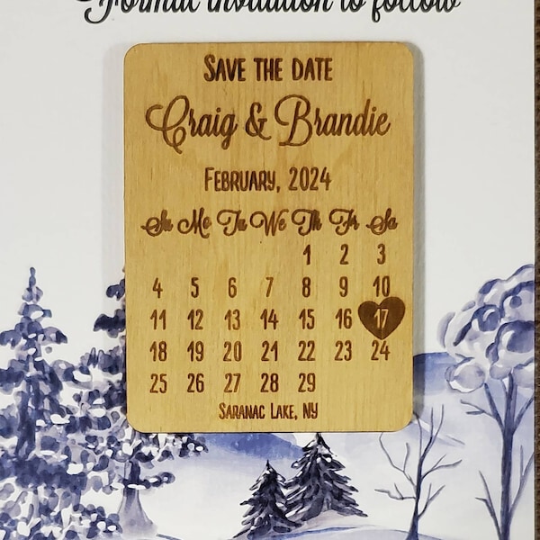 Personalized Wooden Save the Date Calendar - Unique Spruce Save the ...