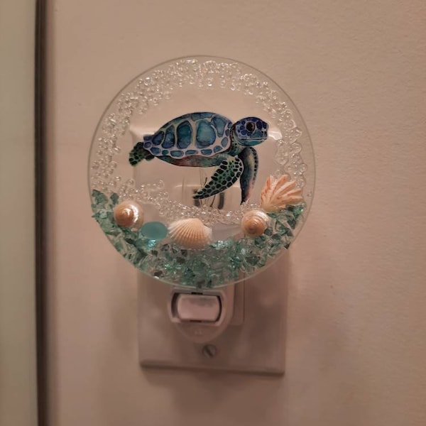 Sea Turtle Seashell Beach Night Light - Etsy