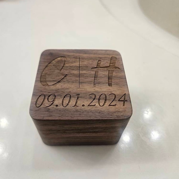 Custom Wooden Ring Box-personalization Wedding or Engagement Ring Box ...