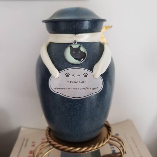 Personalized Urn Name Plate, Photo Urn Engraved Plaque, Custom Memorial ...