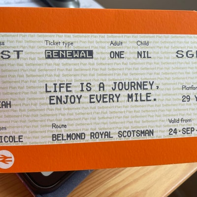 Personalised Train Ticket Birthday Card Train Ticket - Etsy