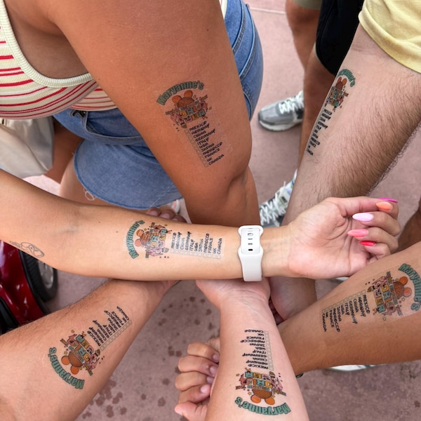 PERSONALIZED Drink Around the World Tattoo-food & Wine Festival -epcot ...