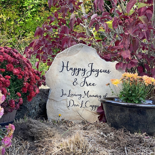 Script Name Stone - Engraved Rock - Personalized - Garden Stone - House ...