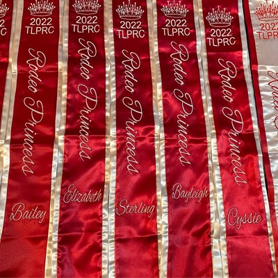 CUSTOM EMBROIDERED SASHES Pageant/homecoming /bridal/birthday/college ...