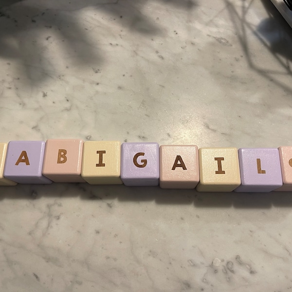 Wooden Letter Blocks / Baby Name Blocks / New Baby Gift - Etsy