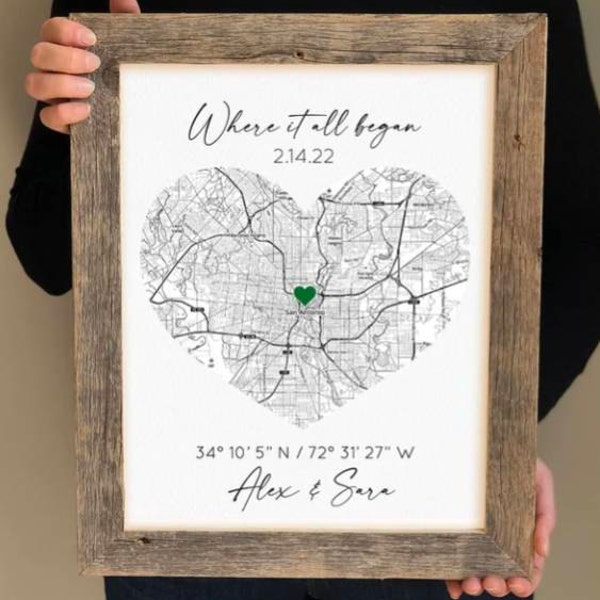 Map Wedding Gift Groom Gift From Bride, Personalized Gift for Husband ...