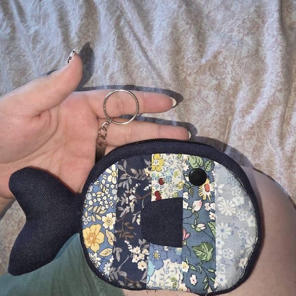 Mini Fish Purse Keychain, Quilted Coin Purse | 10 X 12cm - Etsy