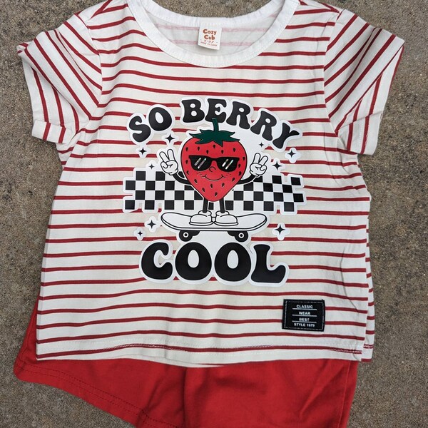 So Berry Cool SVG PNG, Retro Strawberry Png, Groovy Strawberry Season ...