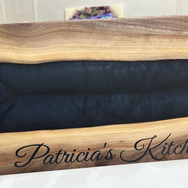 Black Walnut Epoxy River Charcuterie/serving Board, Personalized Gift ...