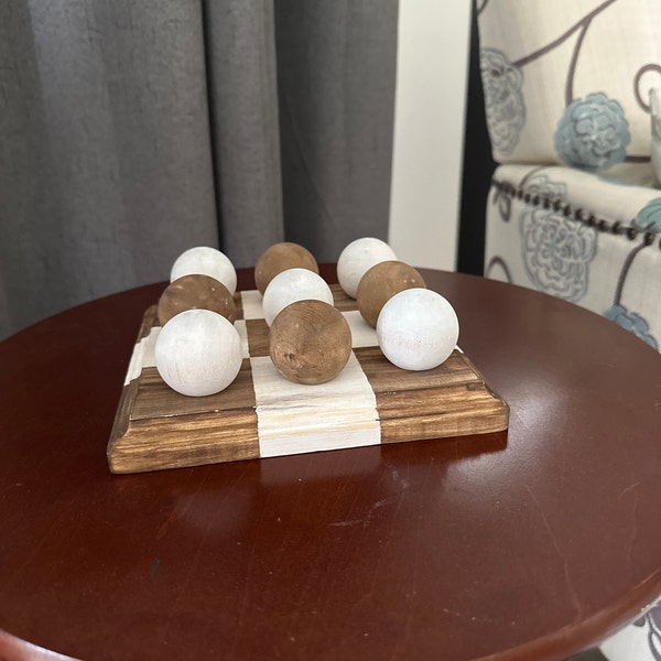 Tic Tac Toe Board, Wooden Tic Tac Toe, Game for the Family, Checkered ...