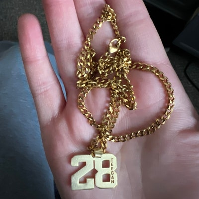 14K Gold Necklace for Men Sports Fan, Baseball Pendant Silver 23 ...