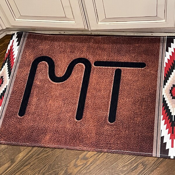 CUSTOM CATTLE BRAND Aztec Area Rugs Southwestern Style Branded Stamped ...