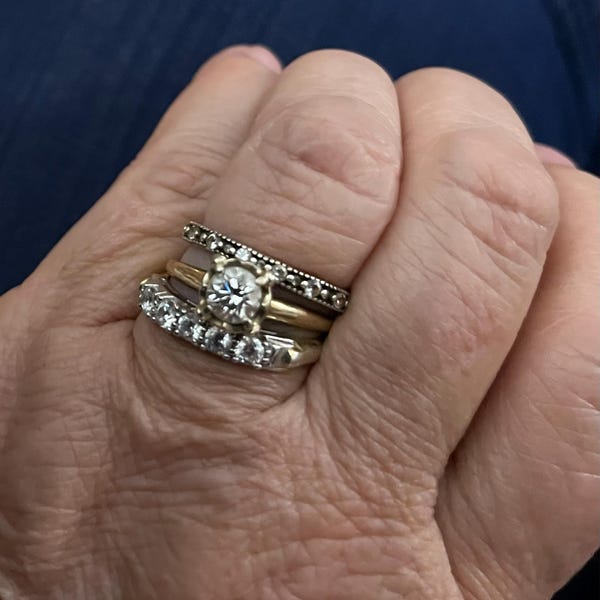 2 Cts Diamond Vintage Art Deco Bridal Set Engagement Ring 935 Argentium ...