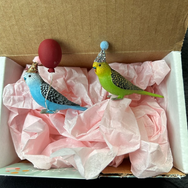 Parakeet Cake Topper/birds Party Cake/bird Animal Cake Toppers/party ...