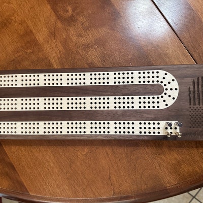 Premium Cribbage Board With Copper Resin Track Inlay Peg Storage Comes ...