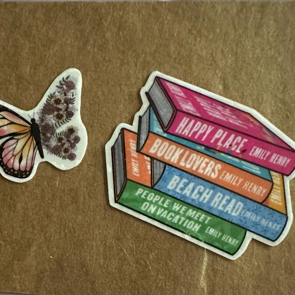 Happy Place Book Stack Sticker - Etsy