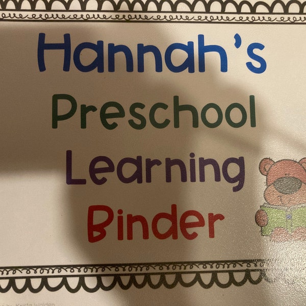 Preschool Learning Binder Printable *DIGITAL DOWNLOAD* - Etsy