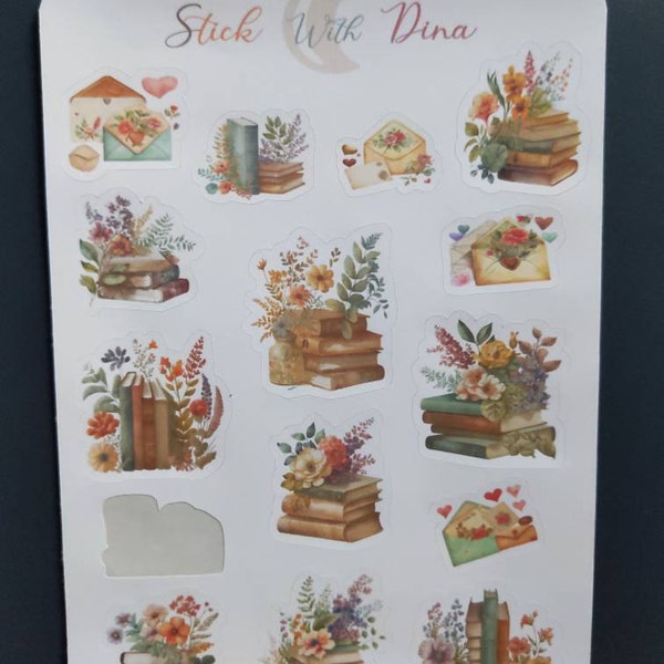 Bookworm Retro Stickers Sheet Bujo Stickers, Planner Stickers, Bullet ...