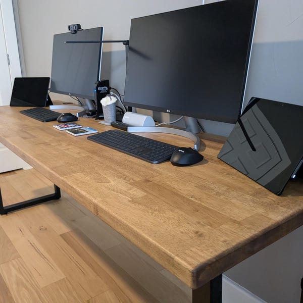 U Shaped Desk - in Oak Nut - Custom Made With Sustainable Wood. Desktop ...