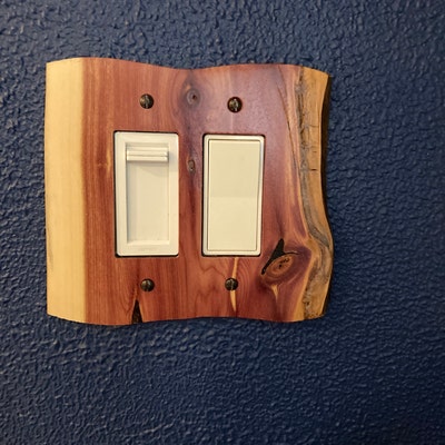 Stock Plate: Rustic Handmade Wood Switch Plate 2 Rocker/ Double Rocker ...