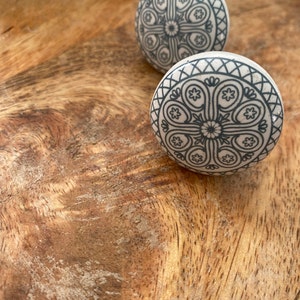 Grey and White Ceramic Knobs Ceramic Door Knobs Kitchen Cabinet Knobs Drawer Knobs Cupboard ...