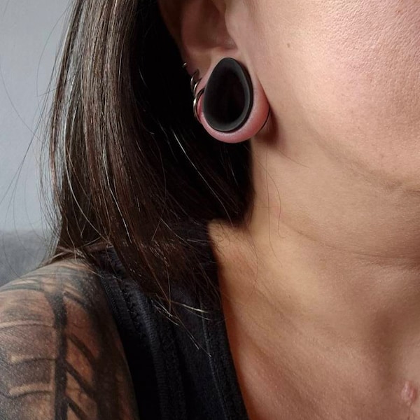 Organic Ear Plugs With Green Wood Inlay | Wooden Green Gauges 10 12 ...