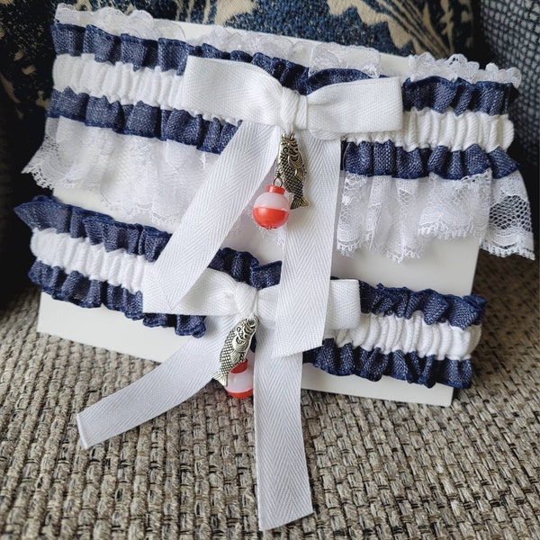 Fishing Garter Set of Two CHOOSE YOUR COLORS Custom Made Set of Two ...