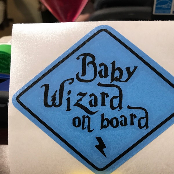 Baby Wizard on Board - Vinyl Window Decal - Car Window Decal - Wizard ...