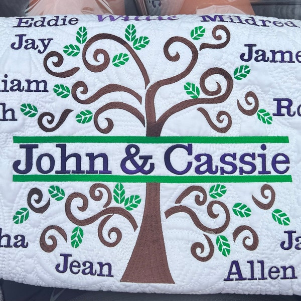 Family Tree- Digital Machine Embroidery Design - 5x6, 7x8, 8x10, 10x12 ...