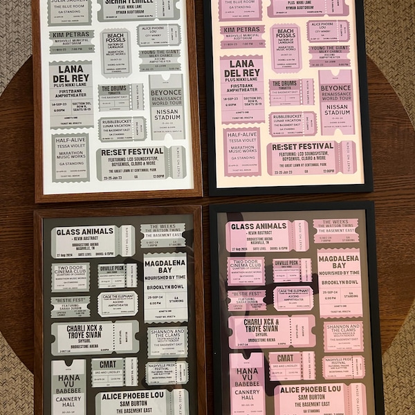 Custom Gig Ticket Poster // Personalised Concert Ticket Stub Print ...