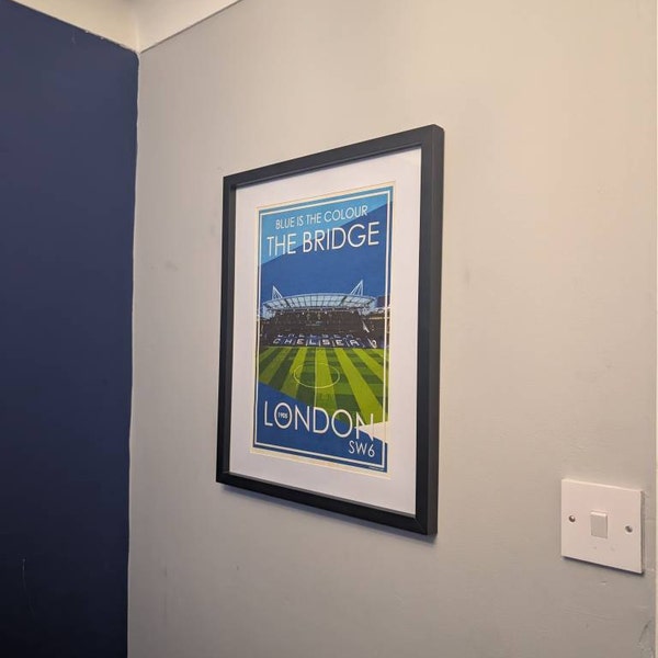 CHELSEA FC Stamford Bridge Retro Style Illustrated Art Print A3 or A4 ...