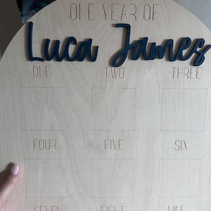 One Year of Birthday Photo Board Party Supplies Wood Photo Memory Board ...