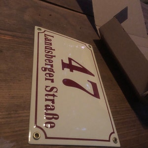 Personalised Enamel Address Sign 12x22 Cm 4.7 X - Etsy