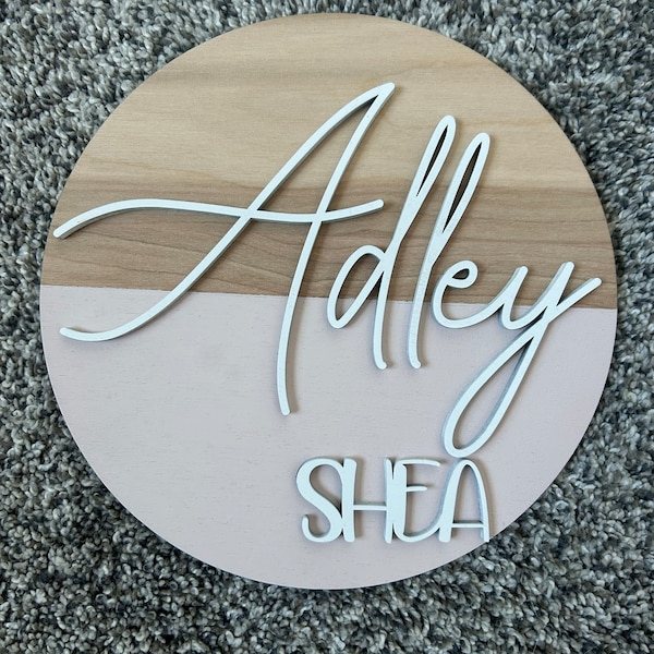 Custom Name Sign, First & Middle Name. Personalized Name Sign ...