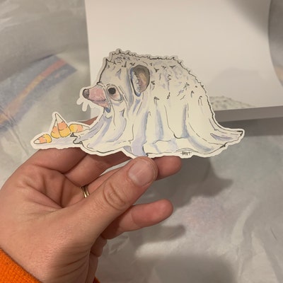 Spooky Ghost Hedgehog Sticker - Etsy
