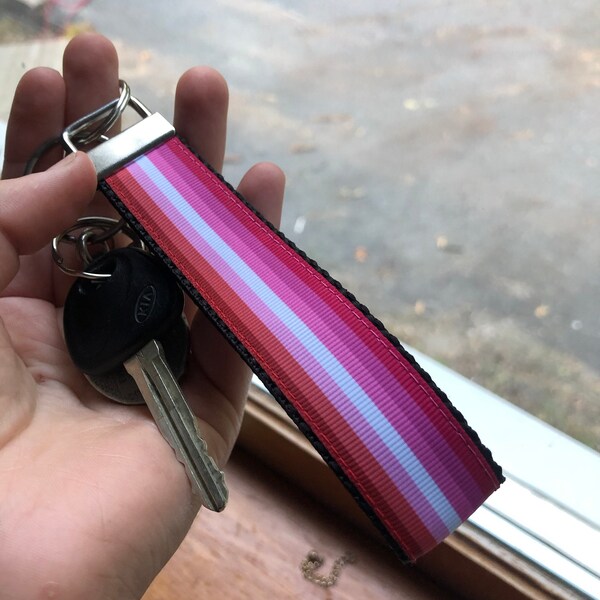 Lesbian Flag Keychain Lesbian Flag Wristlet Lesbian Key Fob Lesbian