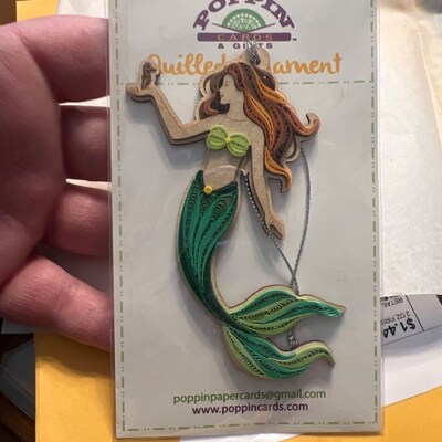 Mermaid Ornament, Handmade Ornament, Quilling, Quilled Ornament ...