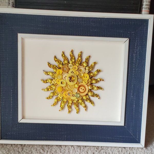 Button Tree Art, Blue Decor, Nursery Decor, Anniversary Gift, Custom Button Artwork, Unique Gift ...