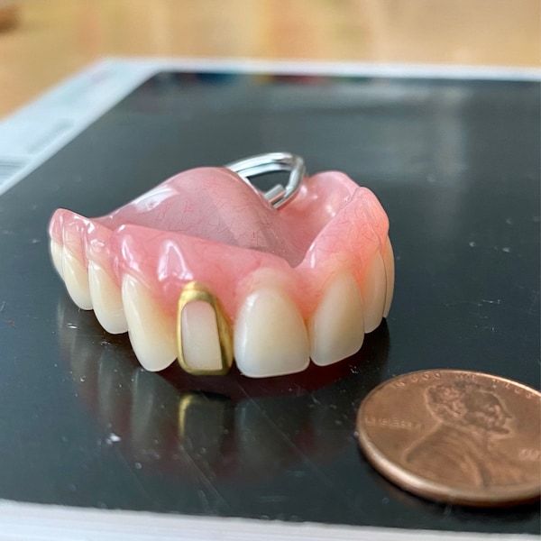 Tiny Denture Keychain "baby Teeth@ - Etsy
