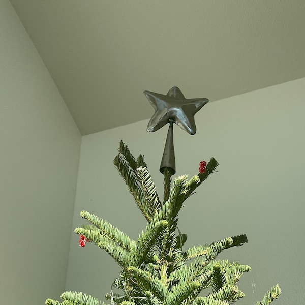 Christmas Star Tree Topper, Rustic Steel Holiday Decor, Outdoor Winter ...