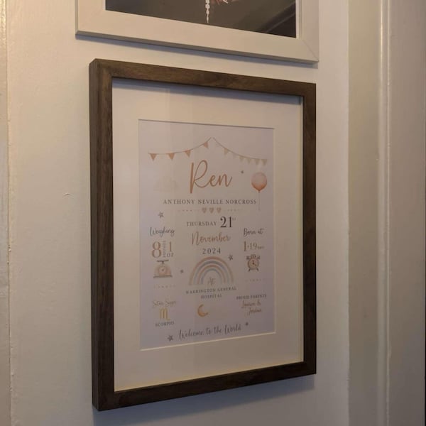 New Baby Personalised Print | Birth Details Gift | Keepsake Print | New ...