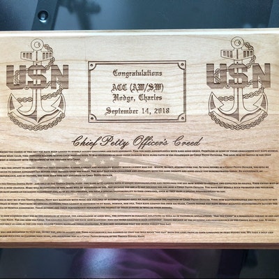 Personalized Navy Chief's Creed Plaque Chief Pinning Gift Chief Petty ...
