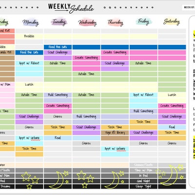 Create a Family Chore Chart 4-6 People Responsibility Printable, Weekly ...