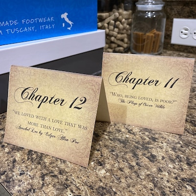 Personalized Love Story Wedding Table Numbers With Your Favorite Quotes ...