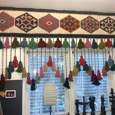 3.2 X 1 Ft 99 X 32 Cm Wall Hanging Kilim, Windows Topper, Door Valance ...