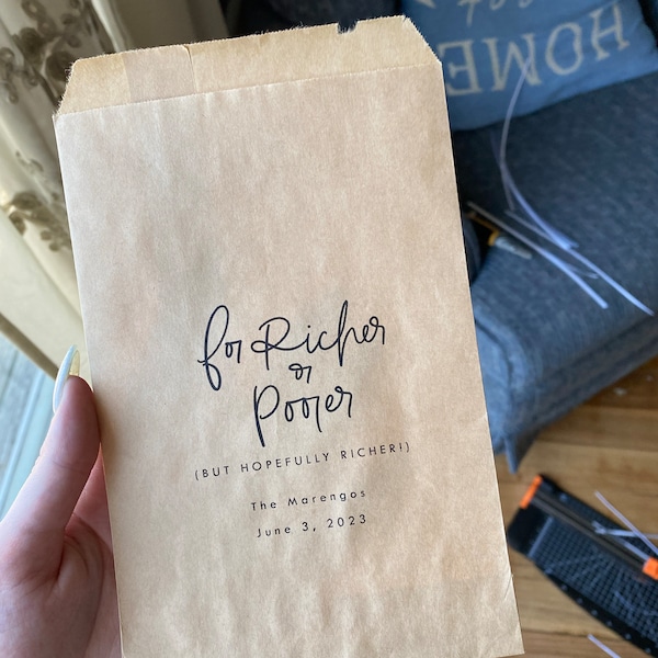 For Richer or Poorer Favor Bags || Wedding Scratchers Favor, Wedding ...